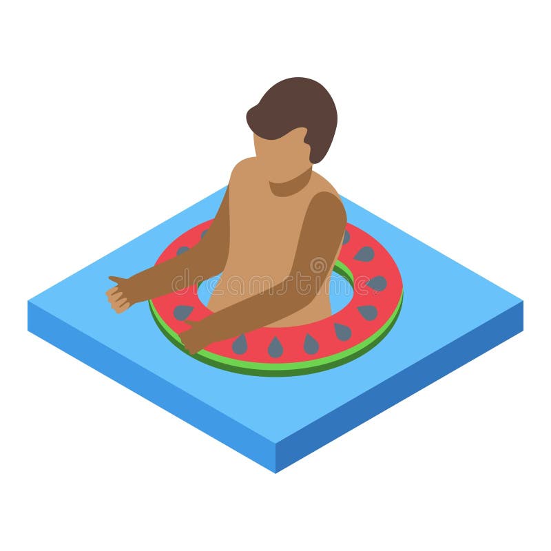Man Relaxing on Watermelon Inflatable Ring in Swimming Pool Stock ...