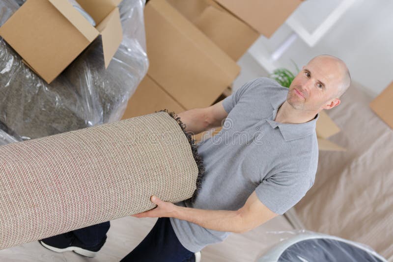 Man during Relocation Agency Service Stock Photo - Image of care, boxes ...