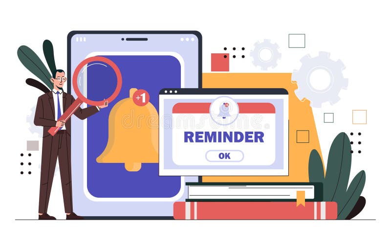 Man with Reminder Vector Concept Stock Vector - Illustration of ...