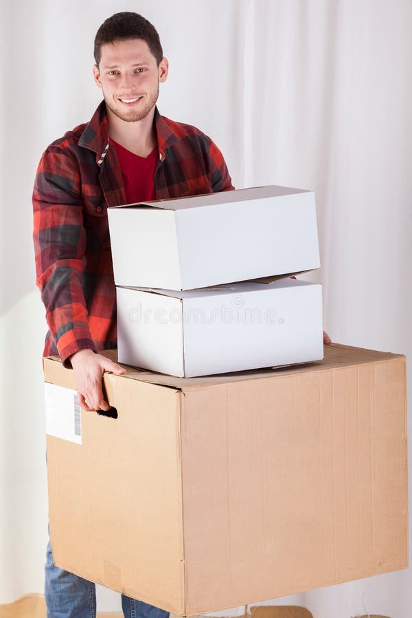 Man during removal stock image. Image of lifestyle, room - 42133023