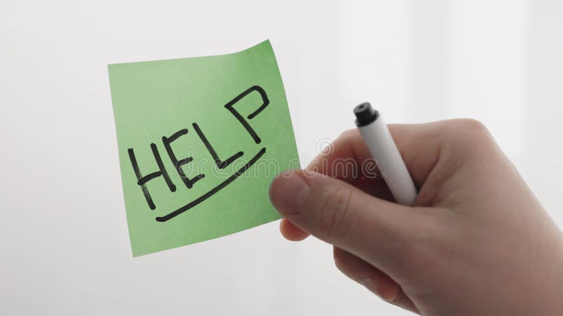 Man Removes Help Sticker Office Stock Video - Video of struggle ...