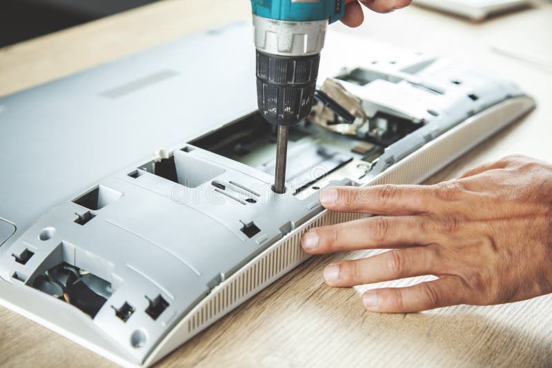 Man repair computer stock photo. Image of detail, expertise - 157846986