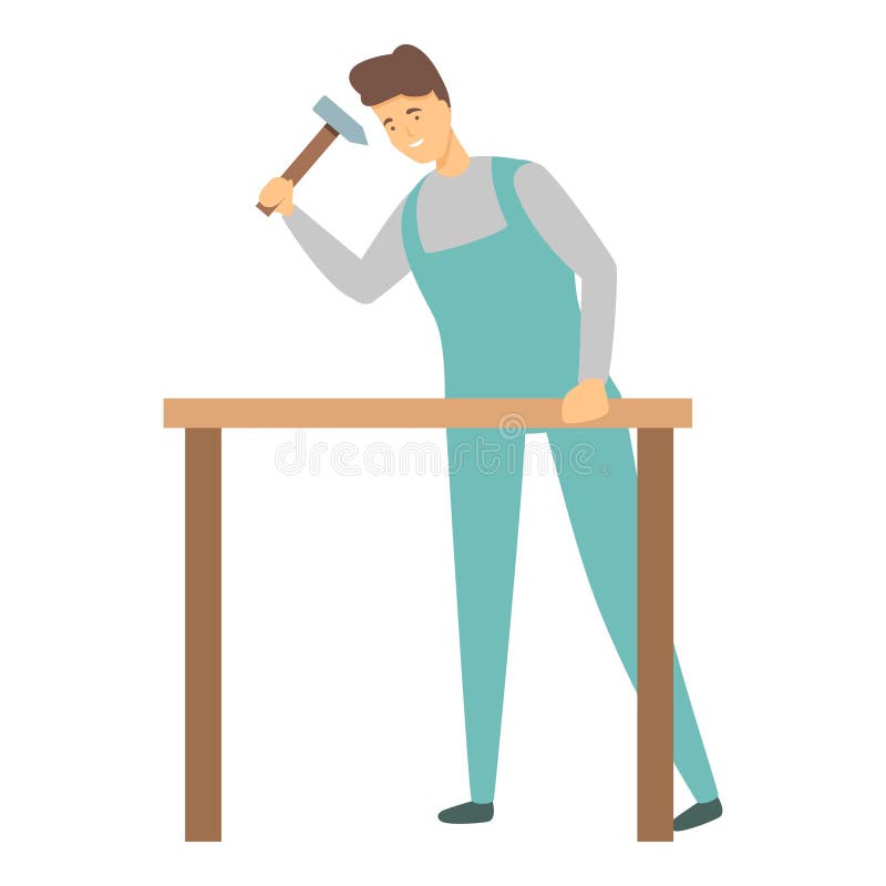 Man Repair Table Icon Cartoon Vector. Work House Stock Vector ...