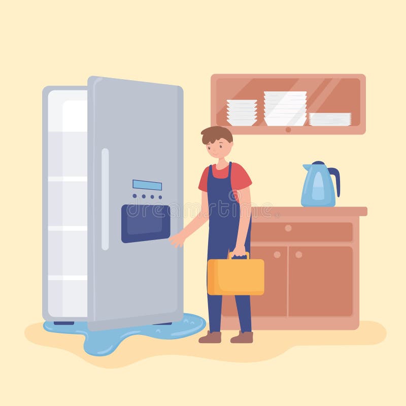 Man Fridge Repair Stock Illustrations – 144 Man Fridge Repair Stock ...