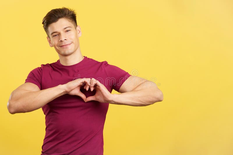 Man Representing a Heart Shape with the Hands Stock Image - Image of ...