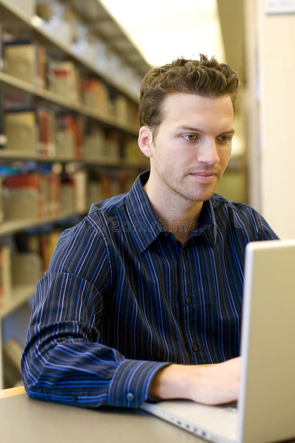 Man researching stock image. Image of happy, fresh, casual - 9792233