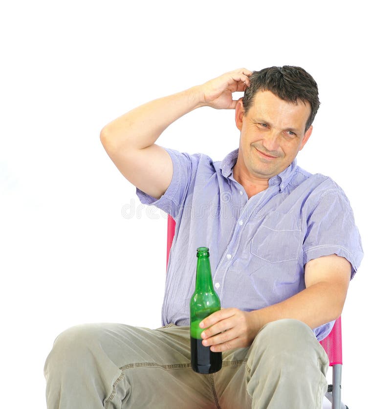 Man rest with beer stock photo. Image of background, friendly - 14944920