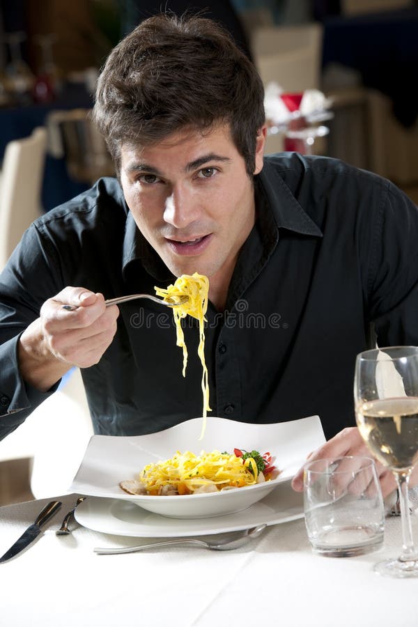Man at the Restaurant stock photo. Image of italian, indoors - 17312324