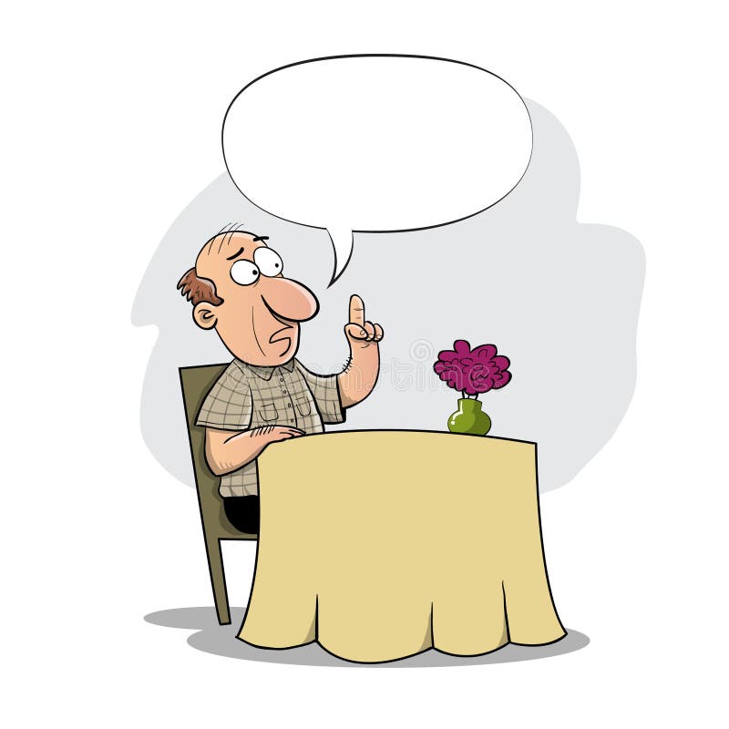 Man in restaurant ordering stock vector. Illustration of shirt - 133368576