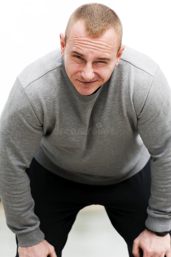 Man Resting after Run. Outdoor Jogger Stock Photo - Image of athlete ...