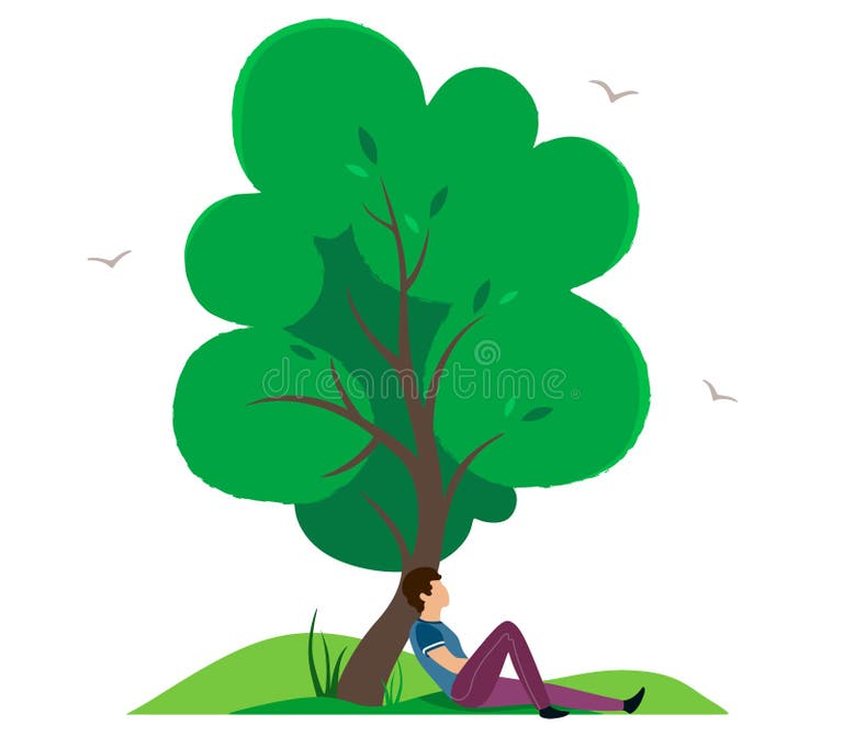 Man Resting Under Tree Stock Illustrations – 210 Man Resting Under Tree ...