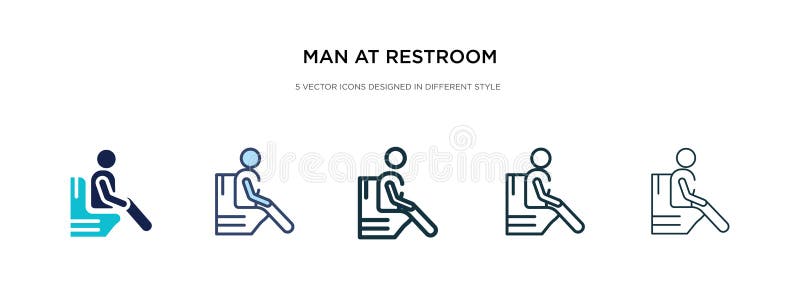 Man at Restroom Icon in Different Style Vector Illustration. Two ...