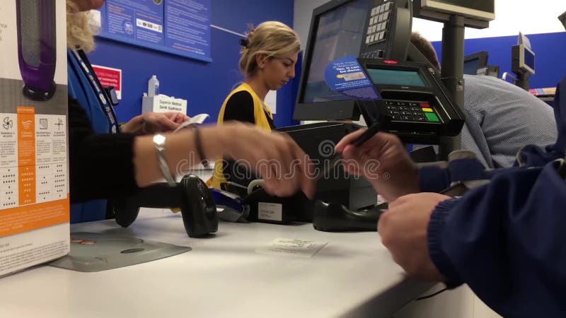 Customer at Counter of Coffee Shop Waiting for Coffee Stock Footage ...