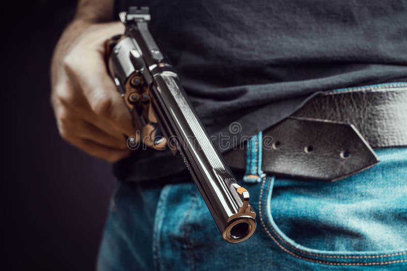 Revolver stock photo. Image of full, duel, bullet, jeans - 234903190