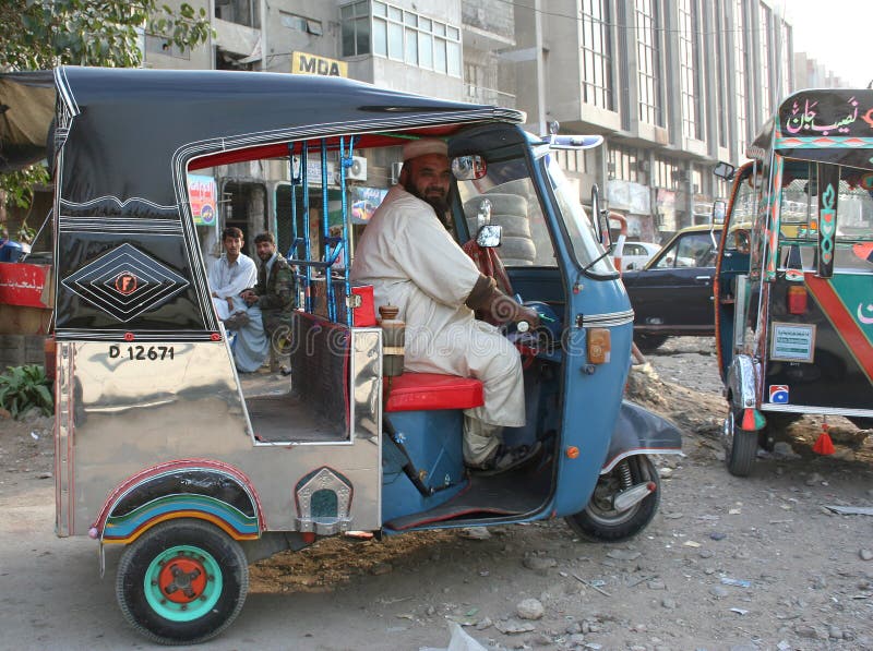 Man in rickshaw editorial stock photo. Image of street - 17299583