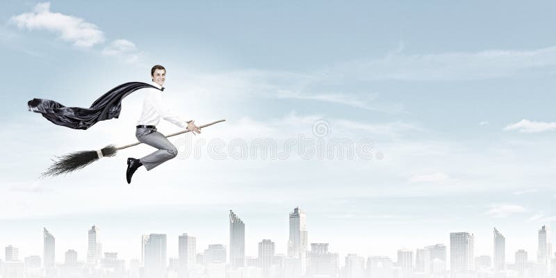 Man Ride Broom Stock Photos - Free & Royalty-Free Stock Photos from ...