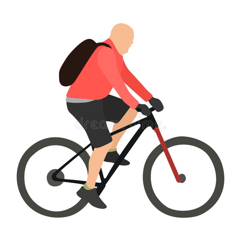 Man Rides a Bicycle Flat Style Vector Illustration Stock Vector ...