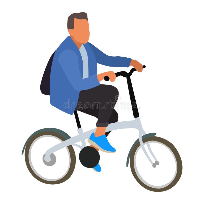 Man Rides a Bicycle Flat Style Vector Illustration Stock Vector ...