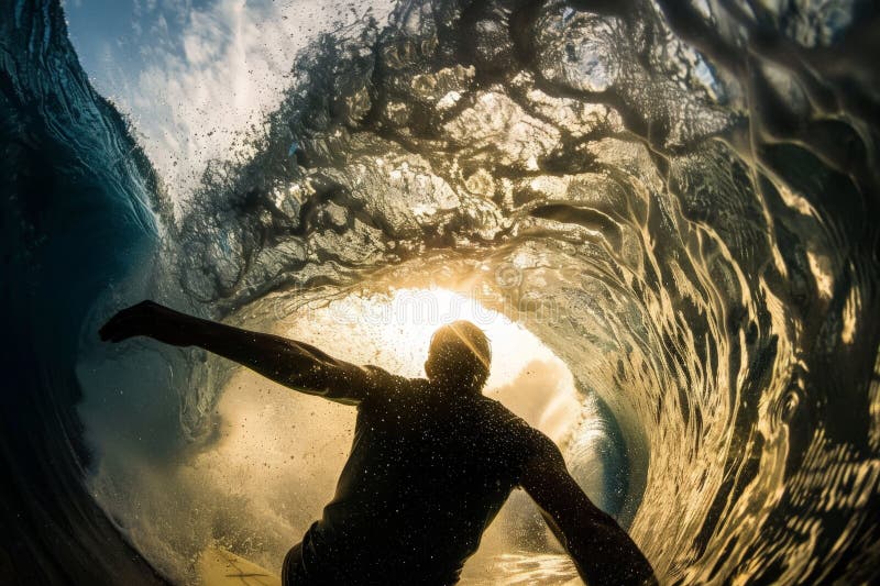 The Wave Riders Adrenaline Rush Stock Illustration - Illustration of ...