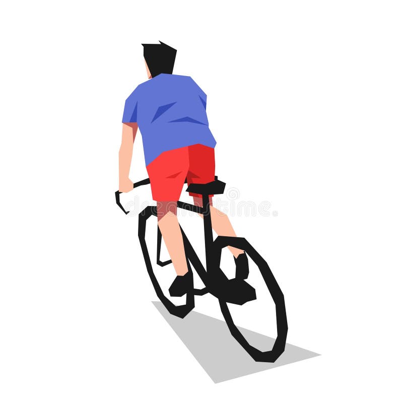 Man Riding a Bicycle. Back View. Cyclist, Hobby, Activity, Vehicle ...