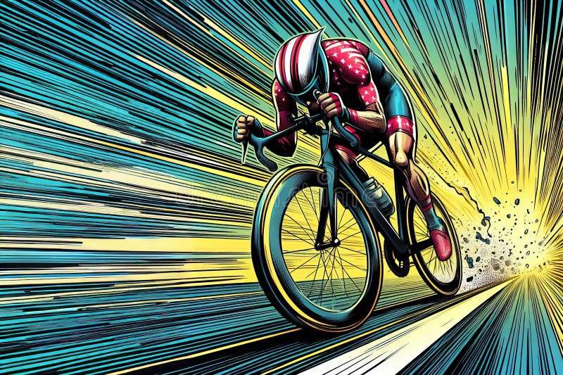 Man is Riding a Bicycle in a Race Stock Illustration - Illustration of ...