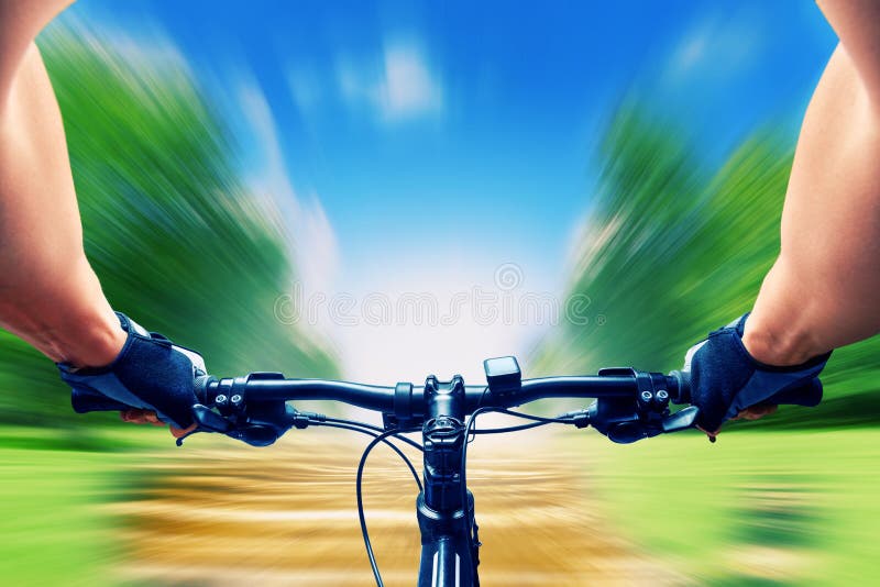Bicycle speeding stock photo. Image of forest, biking - 15215354