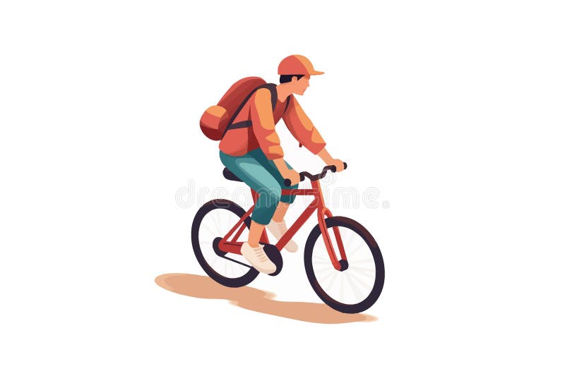 Man Riding Bike Isometric Vector Flat Isolated Vector Style ...