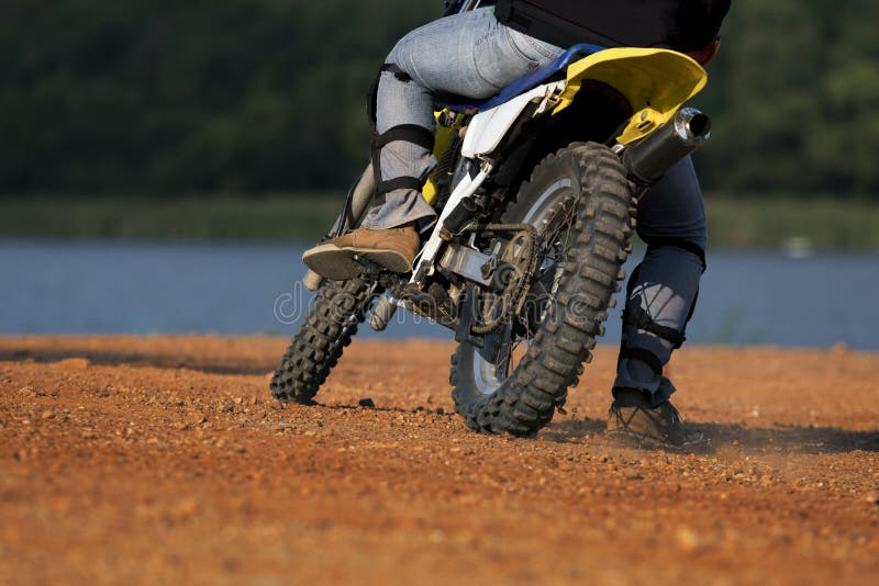 Man Riding Enduro Motorcycle on Dirt Field Stock Photo - Image of ...