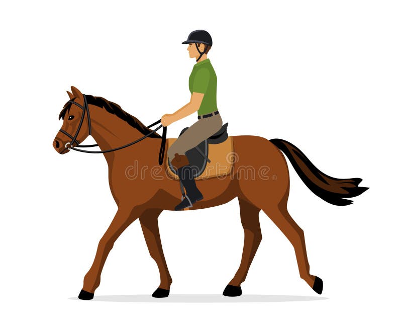 Clipart Of A Man Riding A Horse