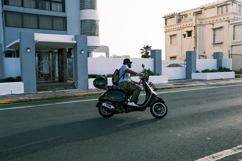 Man Riding a Moped on the Highway Editorial Stock Photo - Image of ...