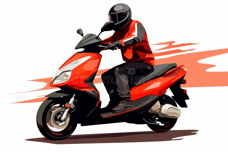 Man Riding Motor Bike Isolated Vector Style Illustration Stock Vector ...