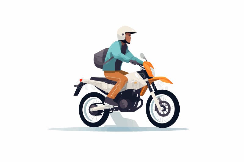 Man Riding Motor Bike Isolated Vector Style Illustration Stock Vector ...