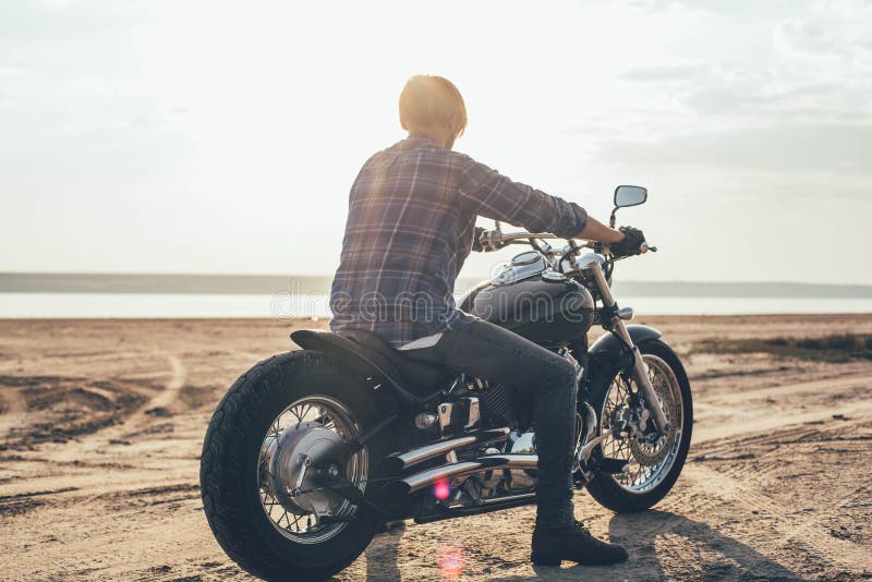 Man riding motorcycle stock image. Image of chopper, freedom - 80383281