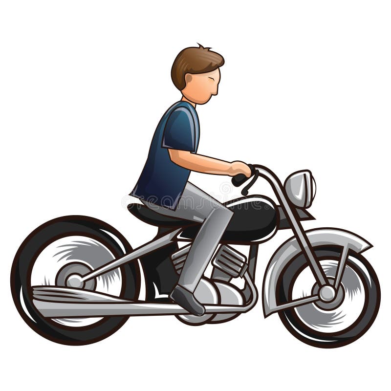 Man Riding Motorcycle. Vector Illustration Decorative Design Stock ...