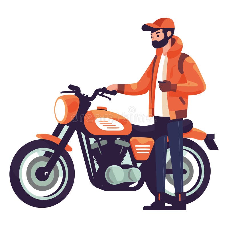 Man Riding Motorcycles of Freedom and Adventure Stock Vector ...