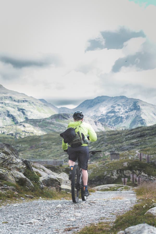 A Man Riding a Mountain Bicycle Alone Stock Image - Image of activity ...
