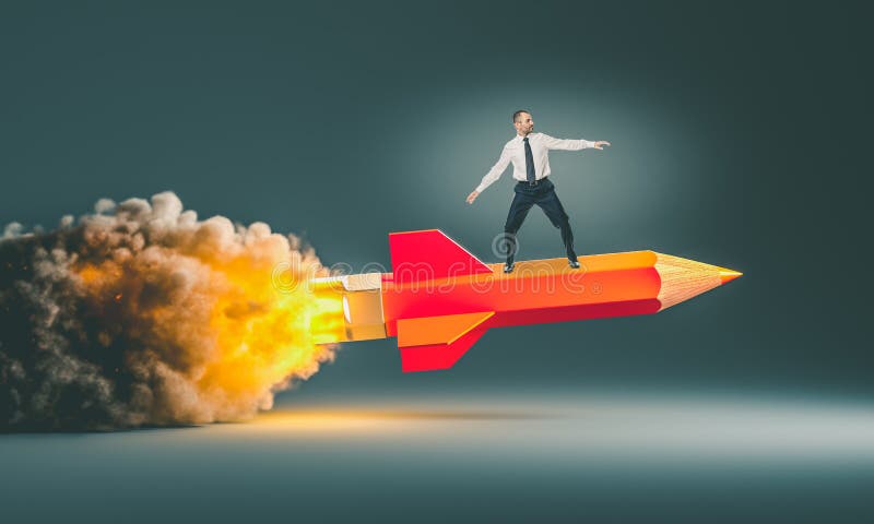 Businessman Riding Rocket Stock Photos - Free & Royalty-Free Stock ...