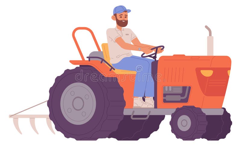 Man Farmer Driving Tractor Farm Stock Illustrations – 234 Man Farmer ...