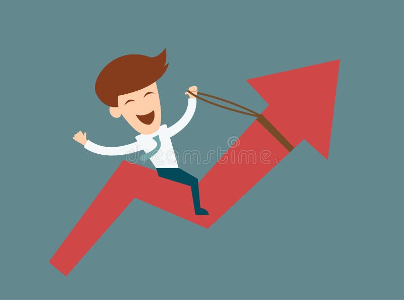 Man Riding Up Statistics Arrow Stock Illustrations – 4 Man Riding Up ...