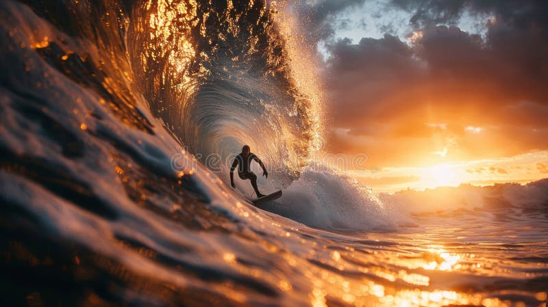 Man Riding Wave on Surfboard Stock Image - Image of extreme, surfing ...