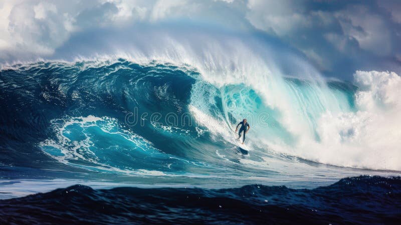 Man Riding Wave on Surfboard Stock Photo - Image of splash, surfboard ...