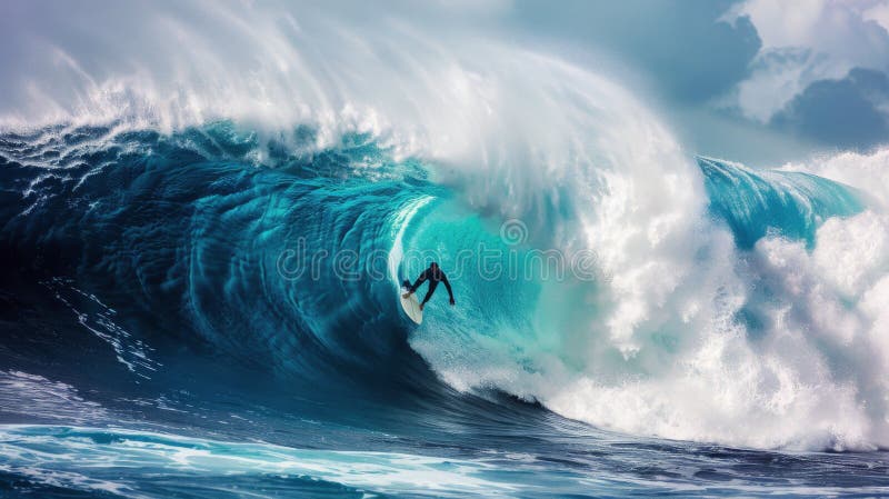 Man Riding Wave on Surfboard Stock Image - Image of action, splash ...