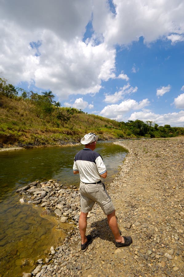 Man at river stock photo. Image of face, caribbean, grass - 15588690