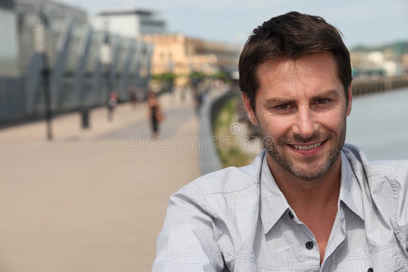Man by the river stock photo. Image of handsome, relaxed - 24619298