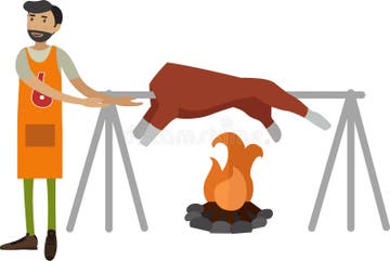 Spit Roasting Stock Illustrations – 93 Spit Roasting Stock ...