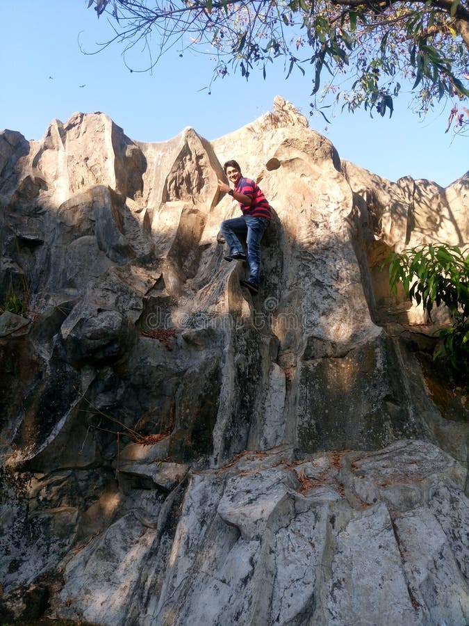 Man rock climbing stock photo. Image of artificial, mountain - 88794358