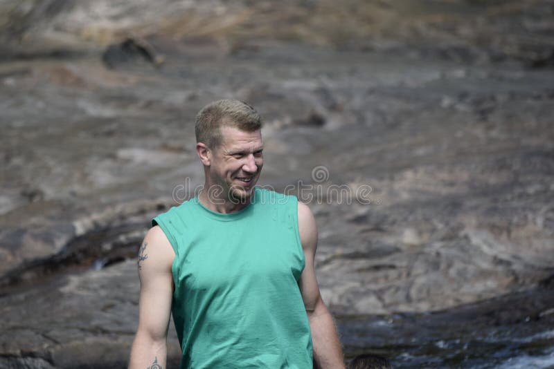 Man on the Rocks stock photo. Image of rock, rocks, early - 79670010