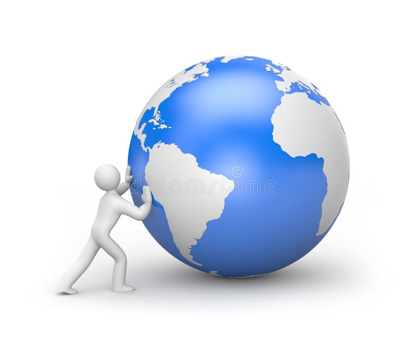 Man roll globe stock illustration. Illustration of founder - 14201612