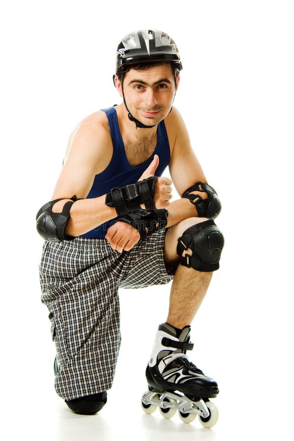 Man in roller blades stock image. Image of inline, healthy - 27814089