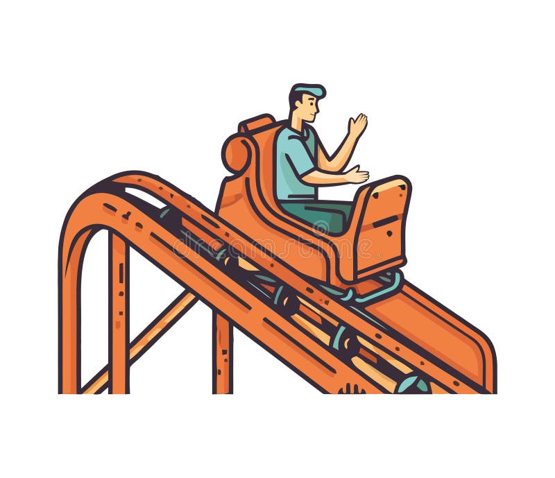Roller Coaster Track Cartoon Stock Illustration - Illustration of ...